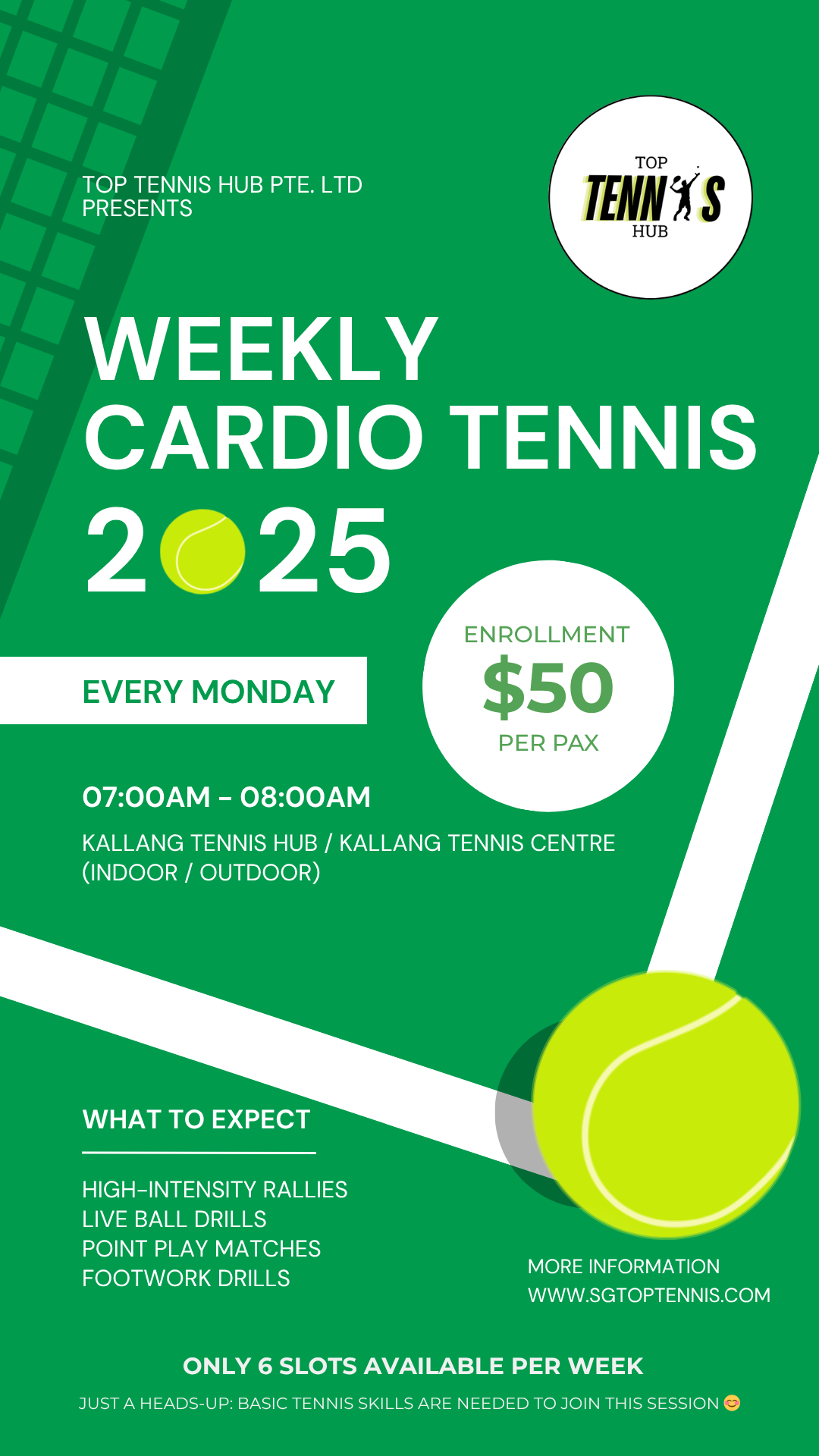 Cardio Tennis Lessons - sgtoptennis.com